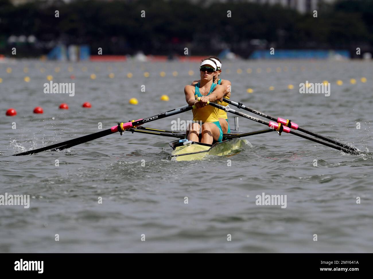 Sally Kehoe and Genevieve Horton, of Australia, compete in the women's ...