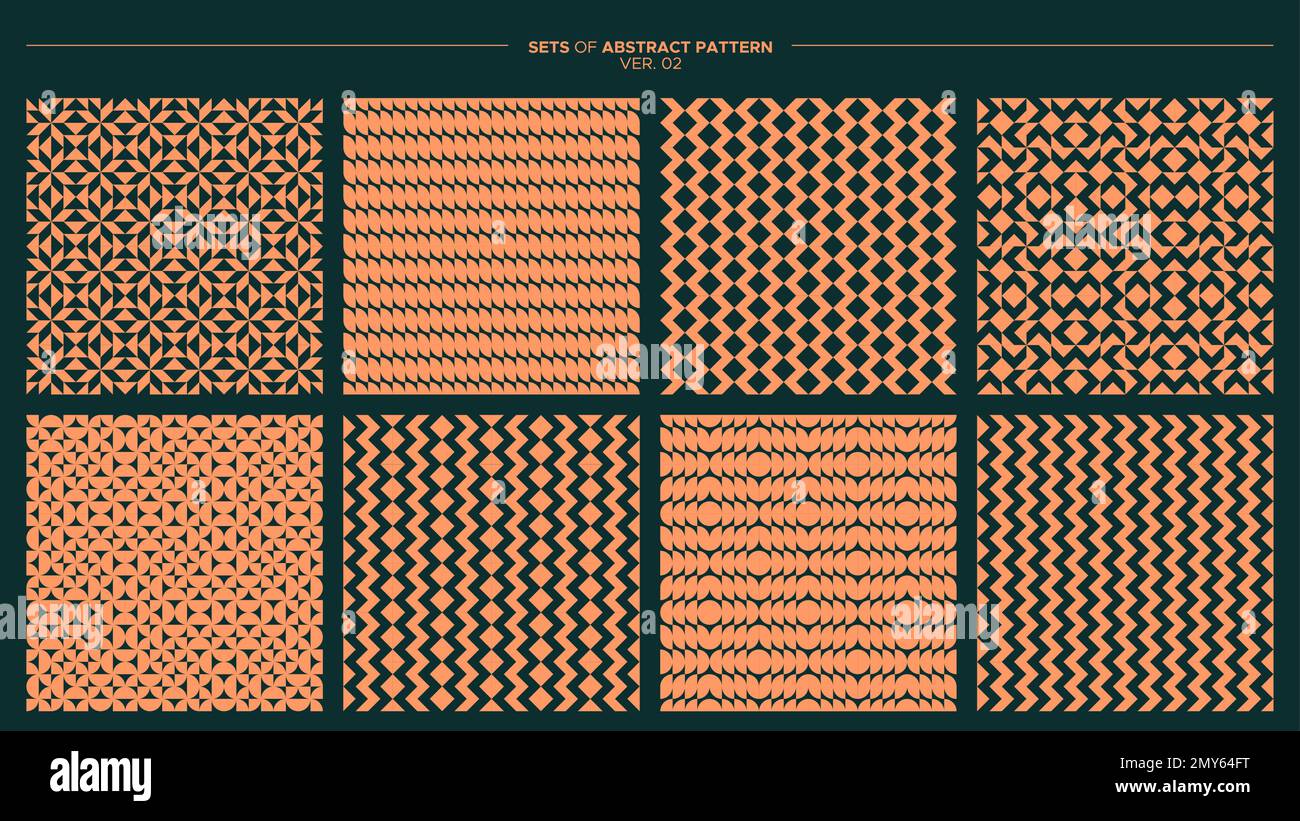 Set of abstract geometric pattern design. Modern line shape geometric ...