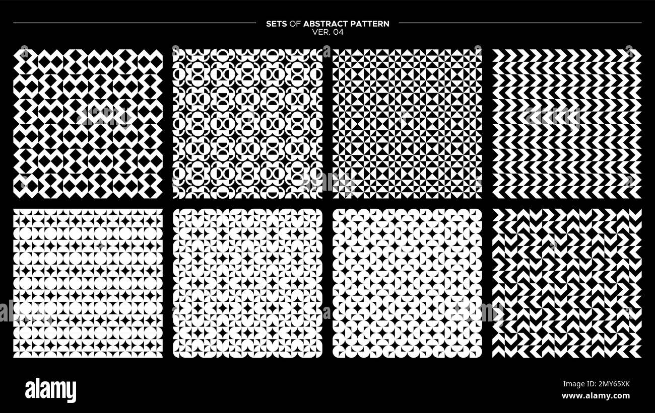 Collection of abstract shape seamless pattern design. Geometric pattern ...