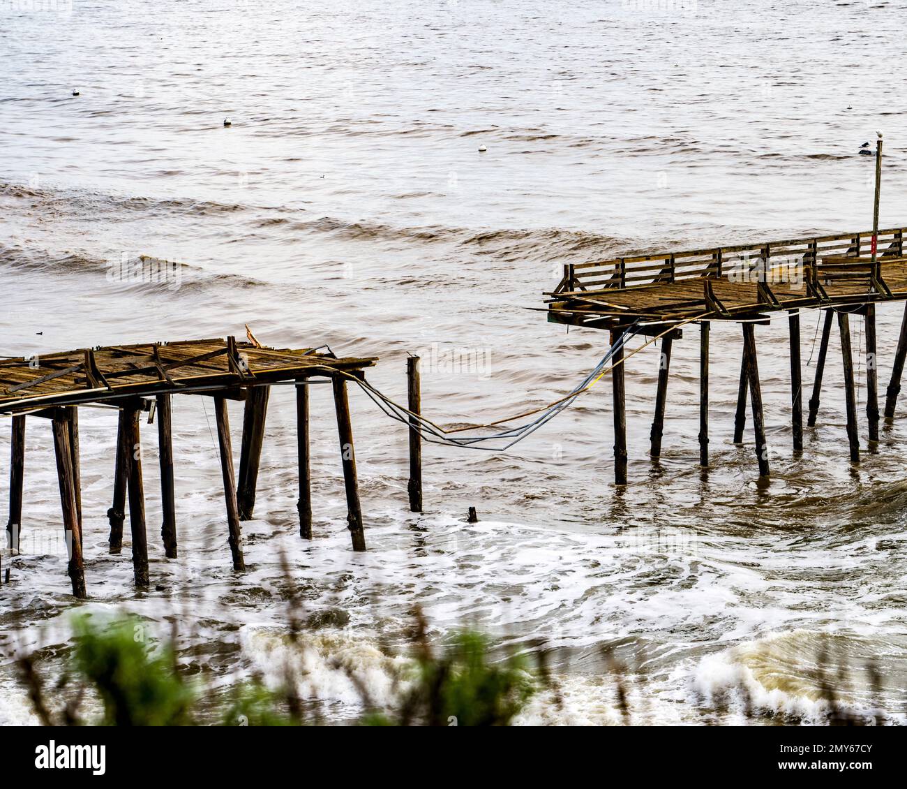 Winter Storm Damage in Capitola California Stock Photo - Alamy