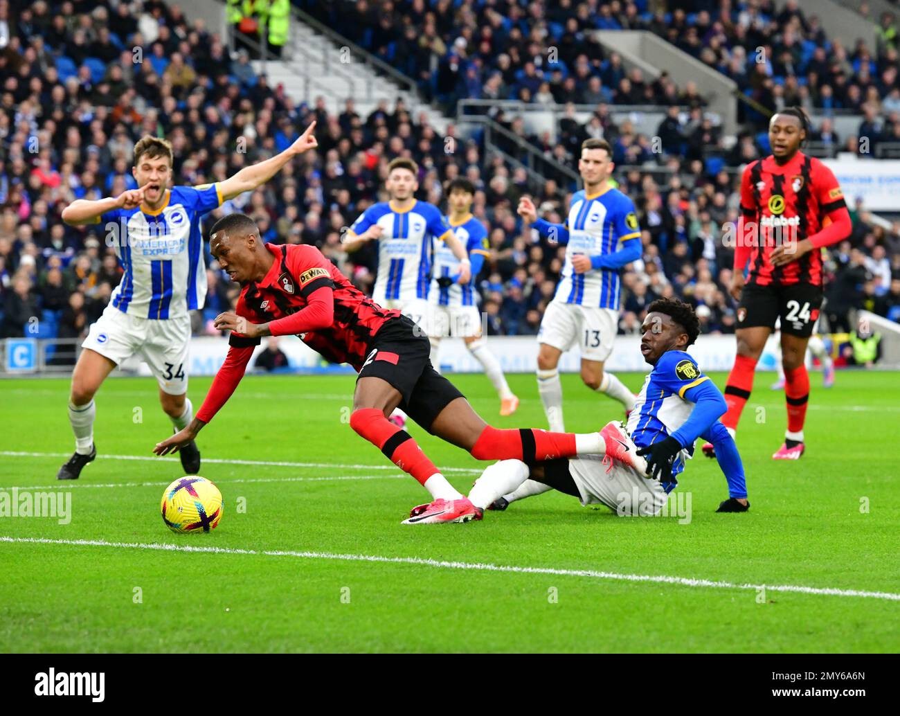 Brighton, UK. 04th Feb, 2023. Jaidon Anthony of Bournemouth FC goes to ...