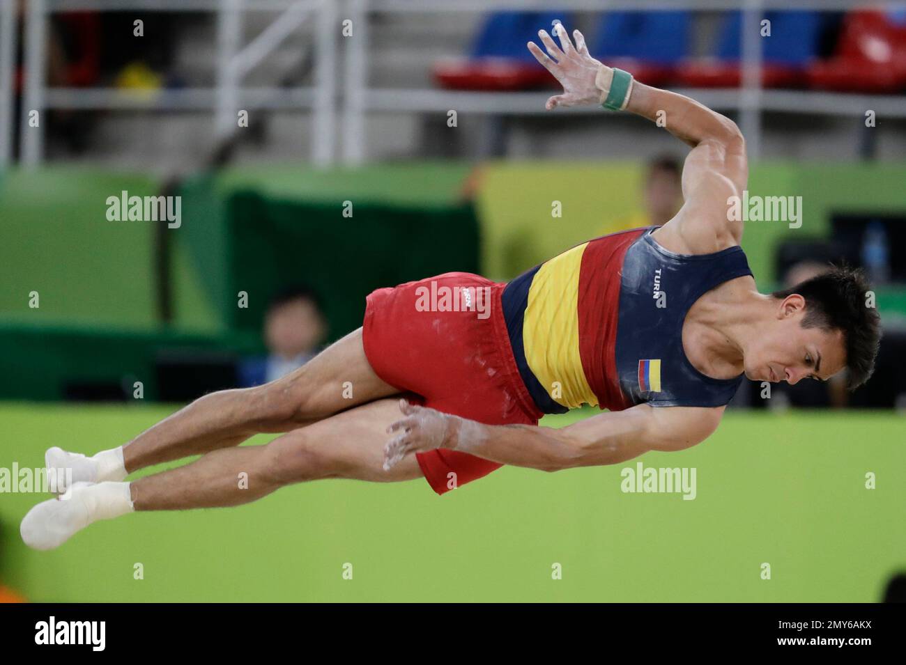 Colombia's Jossimar Orlando Calvo Moreno performs on the floor during ...