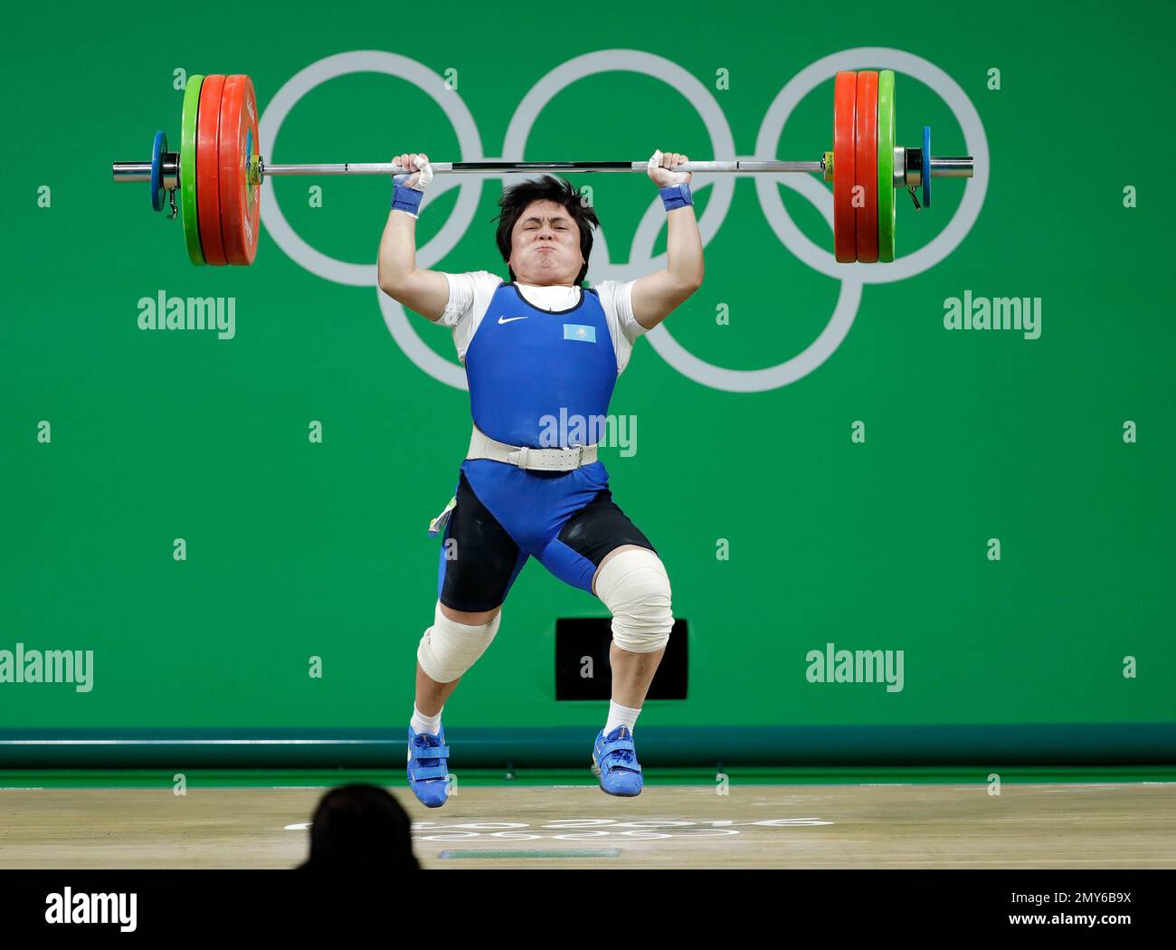 Zhazira Zhapparkul, of Kazakhstan, competes in the women's 69kg ...