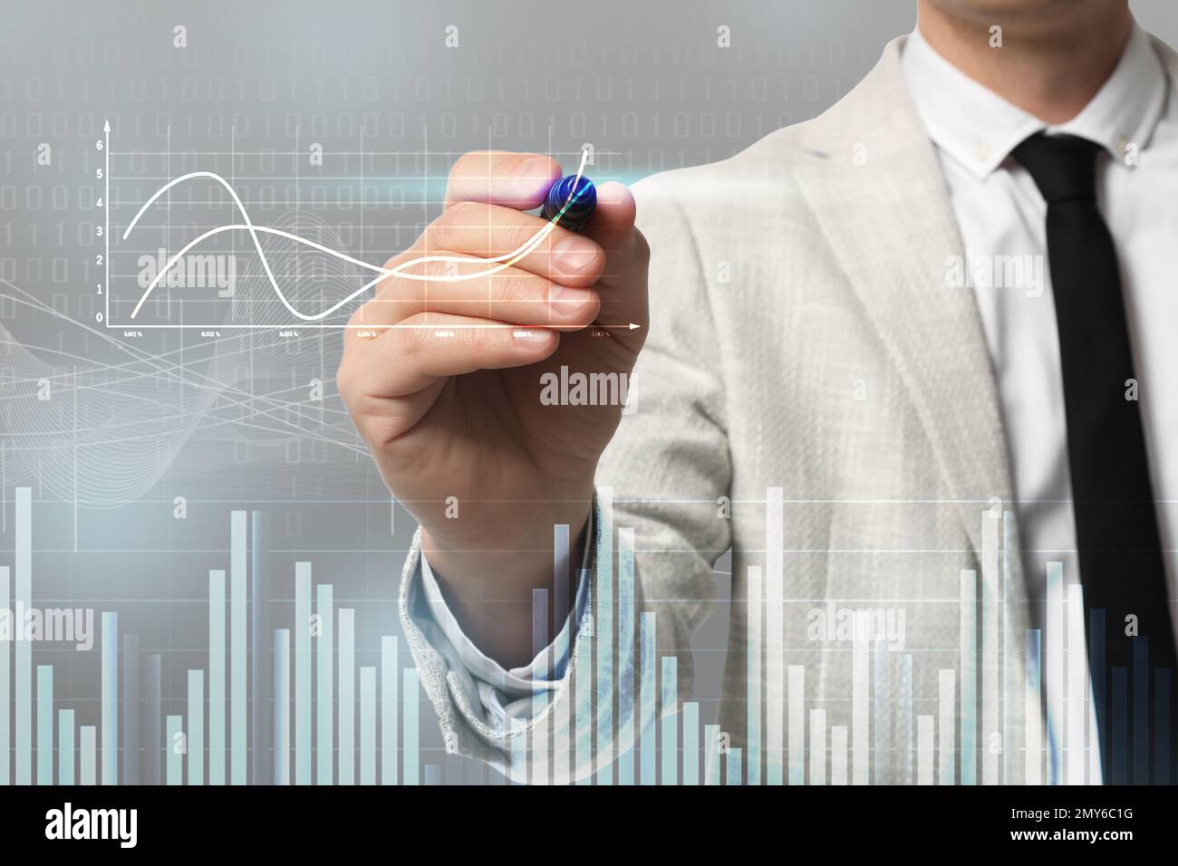 Male holding trading statistics hi-res stock photography and images - Alamy