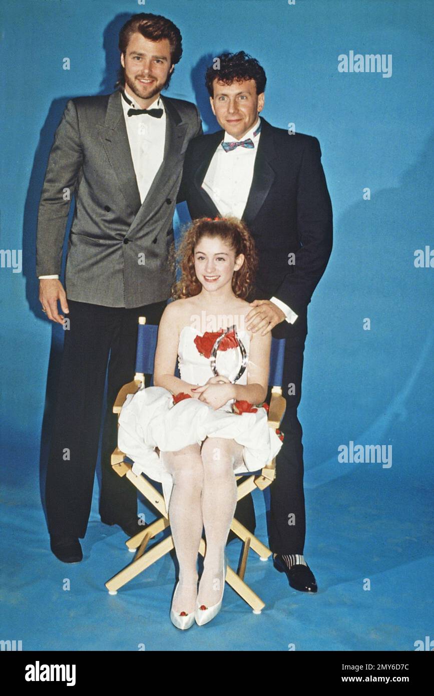 The cast of NBC TV's My Two Dads, Greg Evigan, left, Paul Reiser, right ...