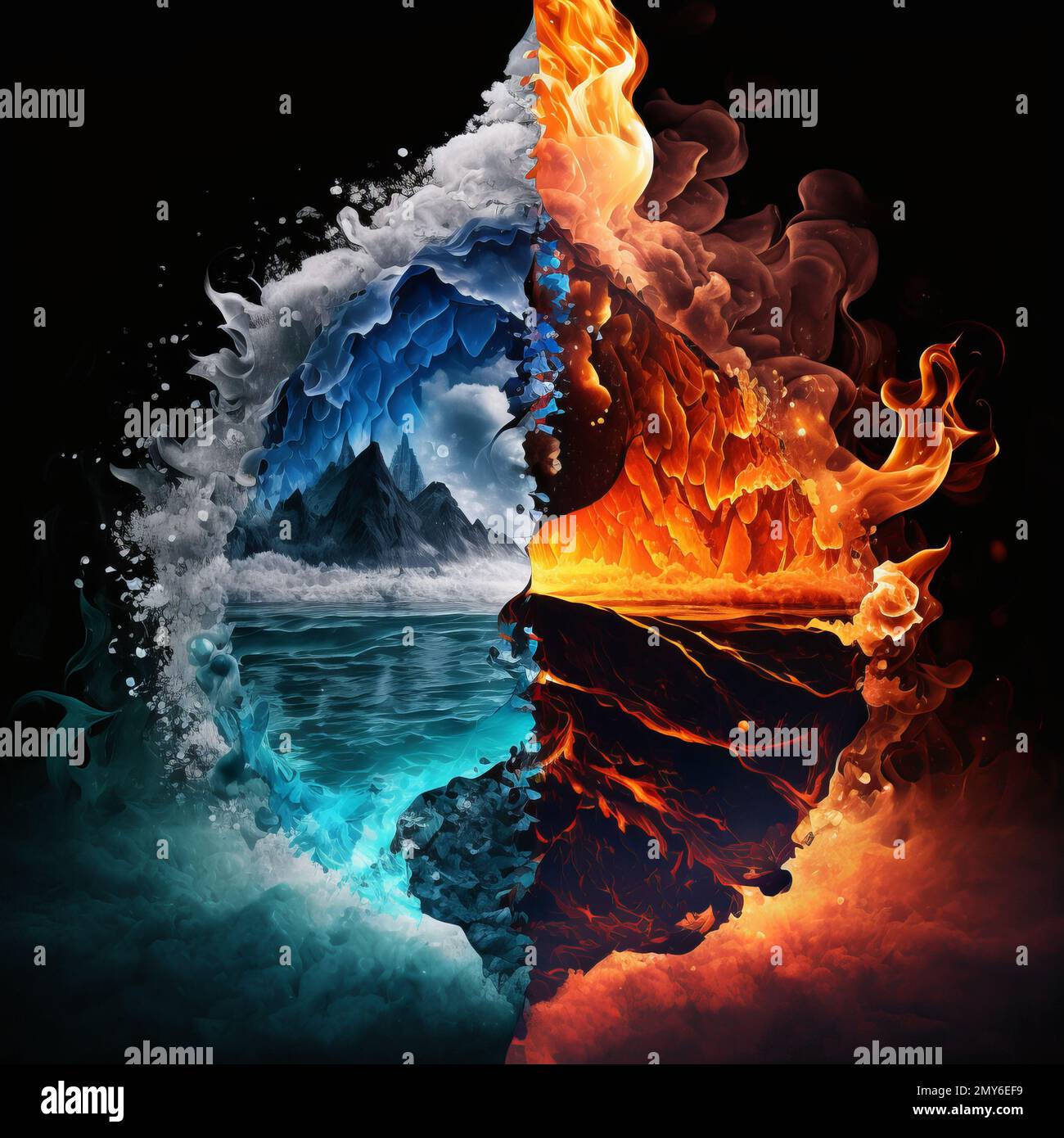 Fire and ice illustration hi-res stock photography and images - Alamy