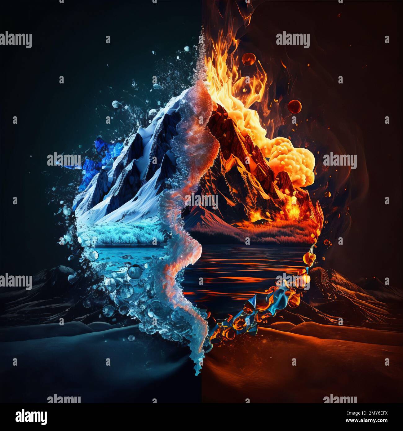 Fire and ice illustration hi-res stock photography and images - Alamy