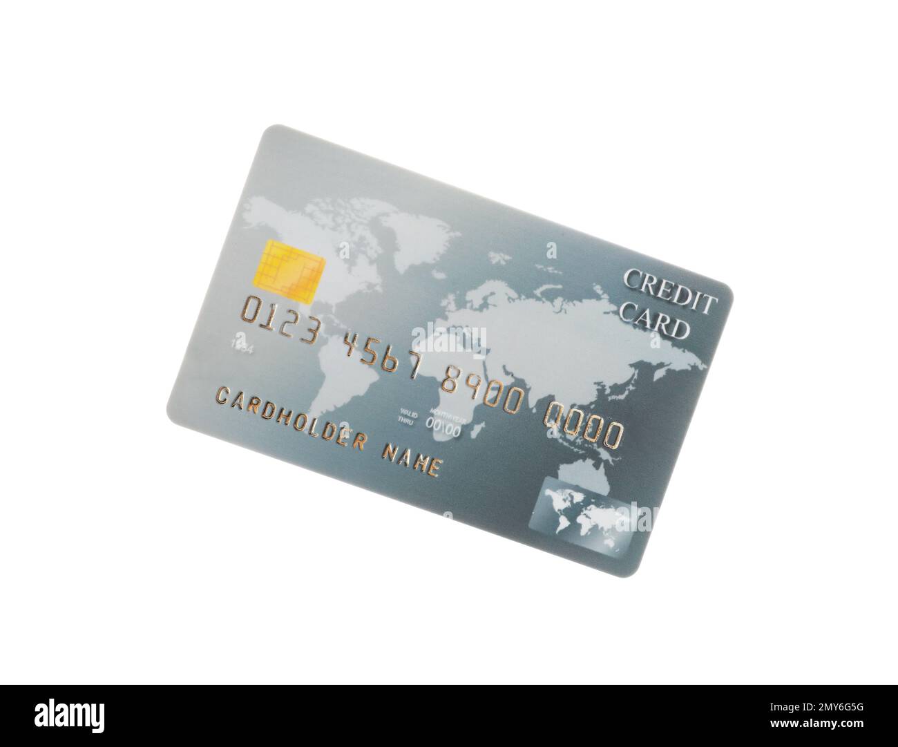Grey plastic credit card isolated on white Stock Photo - Alamy