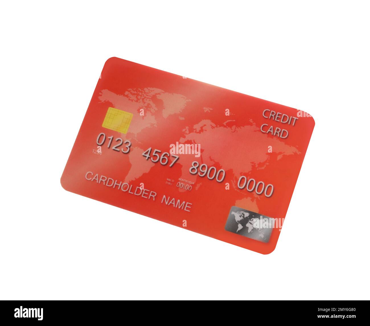 Red plastic credit card isolated on white Stock Photo - Alamy