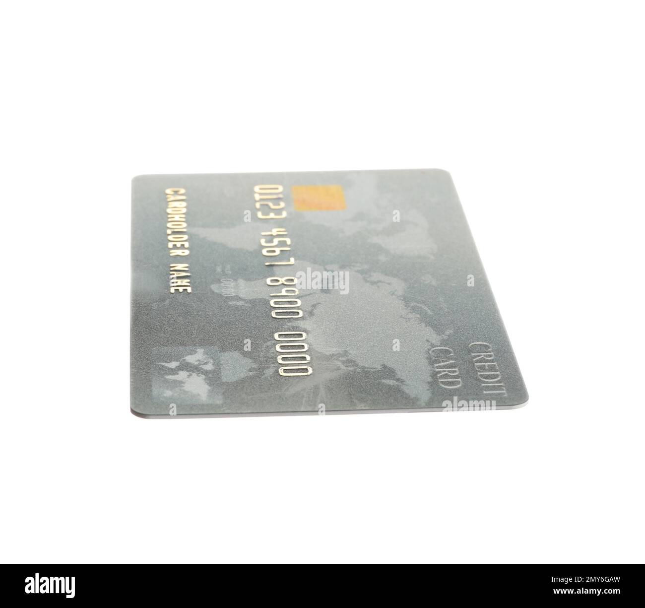 Grey plastic credit card isolated on white Stock Photo - Alamy