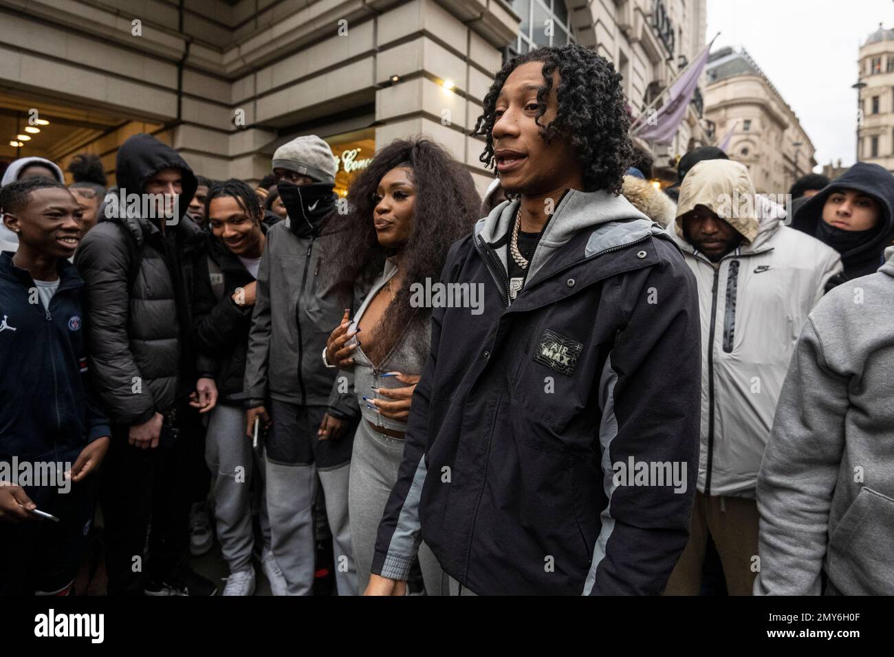 London, UK. 4 February 2023. Digga D, a drill rapper, makes a stealth ...