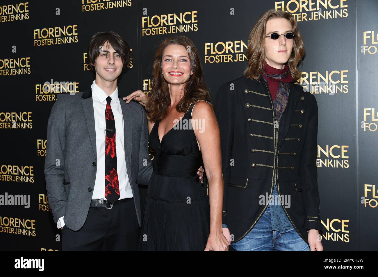 Model Paulina Porizkova poses with her sons Jonathan Ocasek, left, and ...