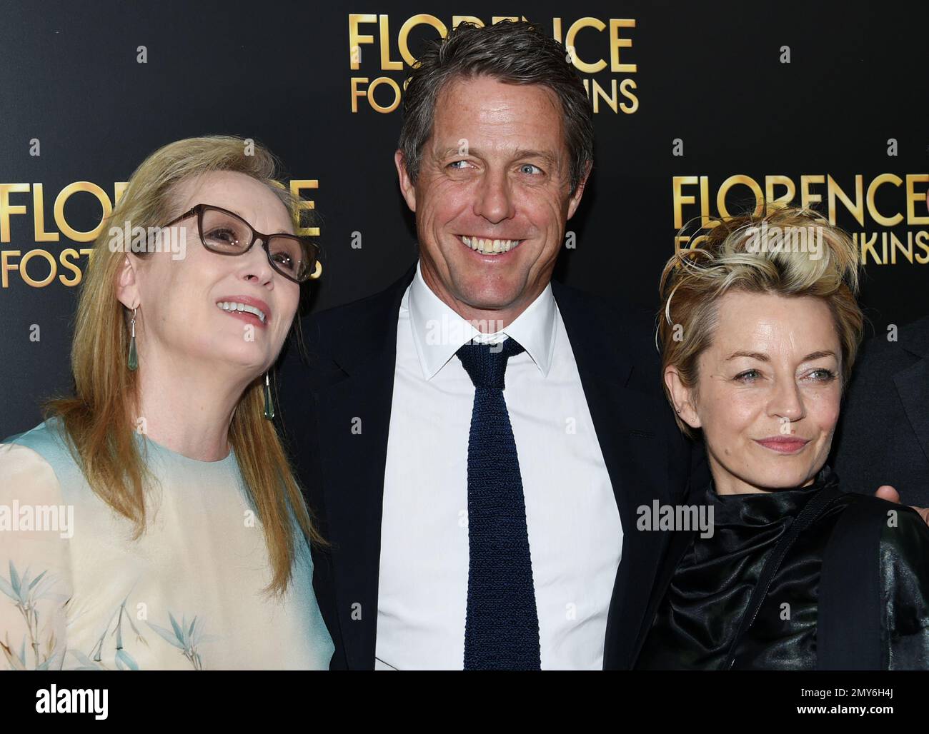 Actors Meryl Streep, left, Hugh Grant and producer Tracey Seaward ...