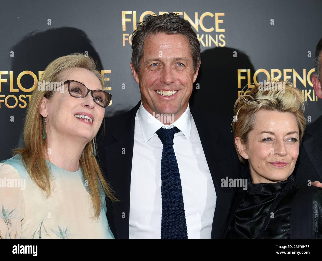 Actors Meryl Streep, left, Hugh Grant and producer Tracey Seaward ...