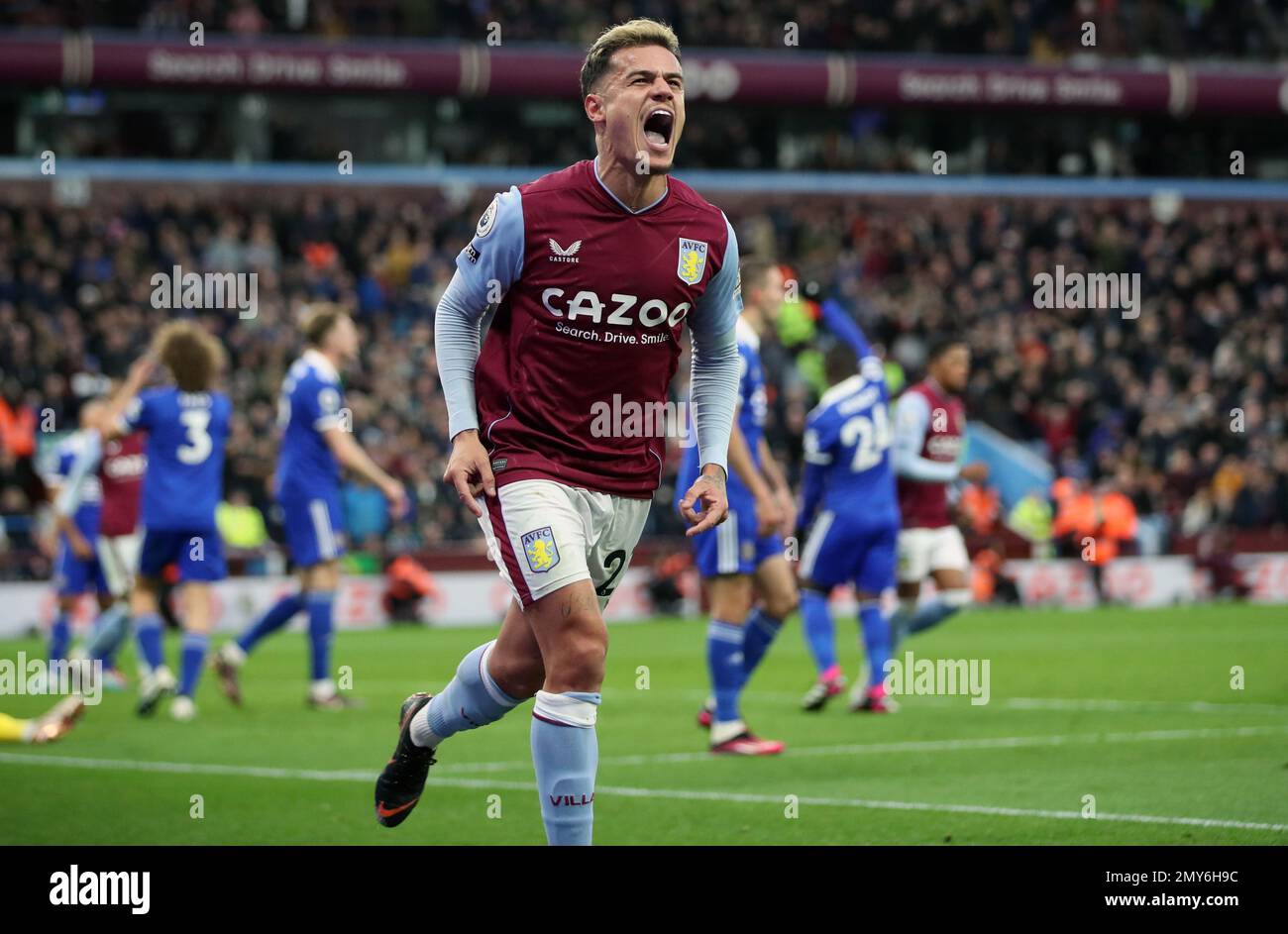 Aston Villa's Philippe Coutinho celebrates scoring, only to see the ...