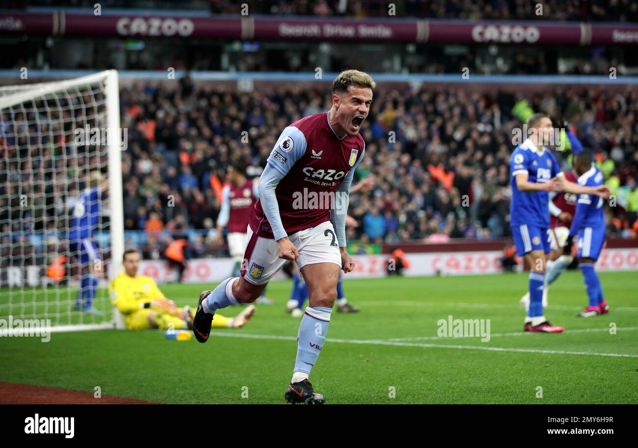 Aston Villa's Philippe Coutinho celebrates scoring, only to see the ...