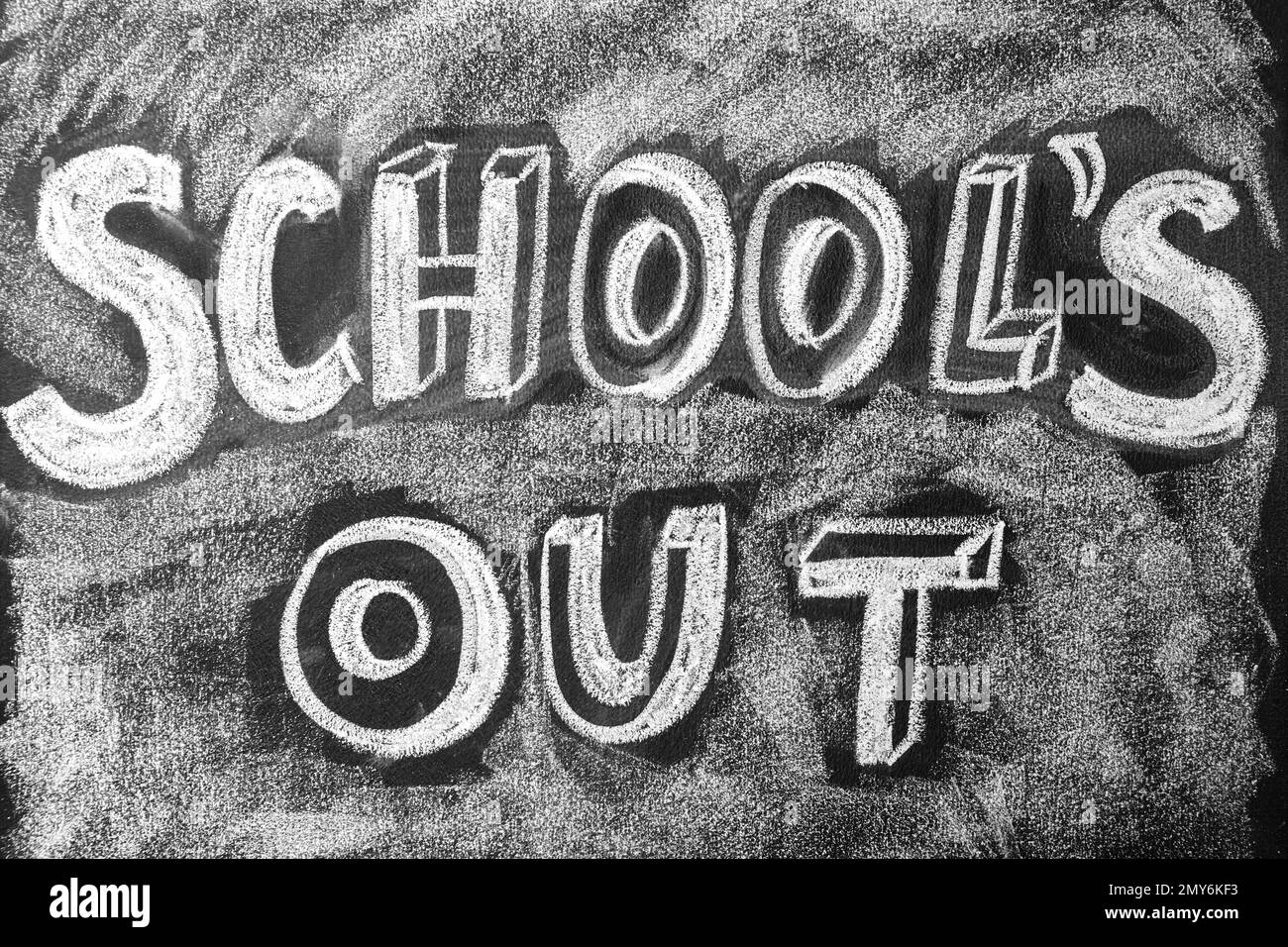 Text School's Out written on black chalkboard. Summer holidays Stock ...