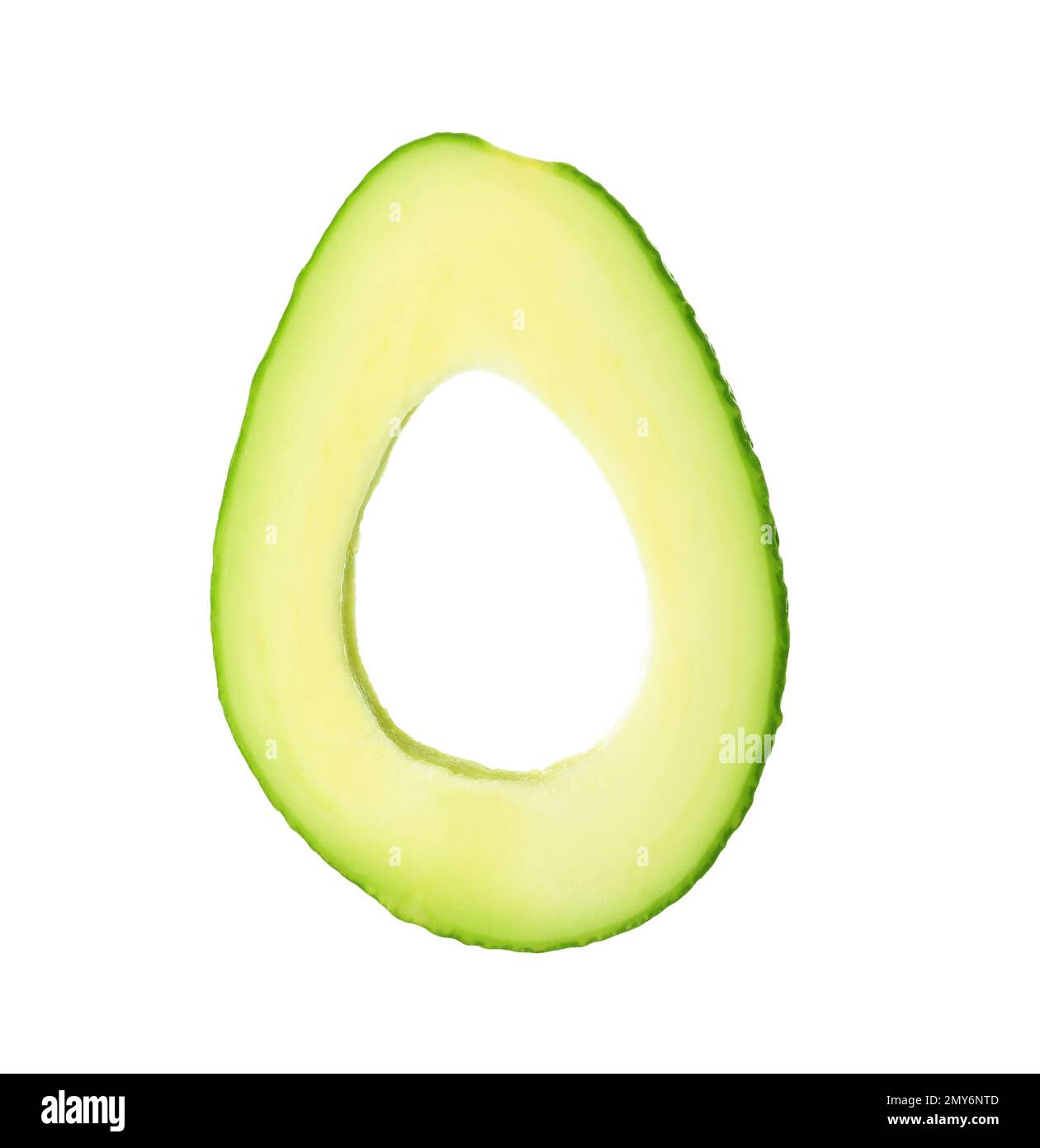 Slice of ripe avocado isolated on white Stock Photo - Alamy