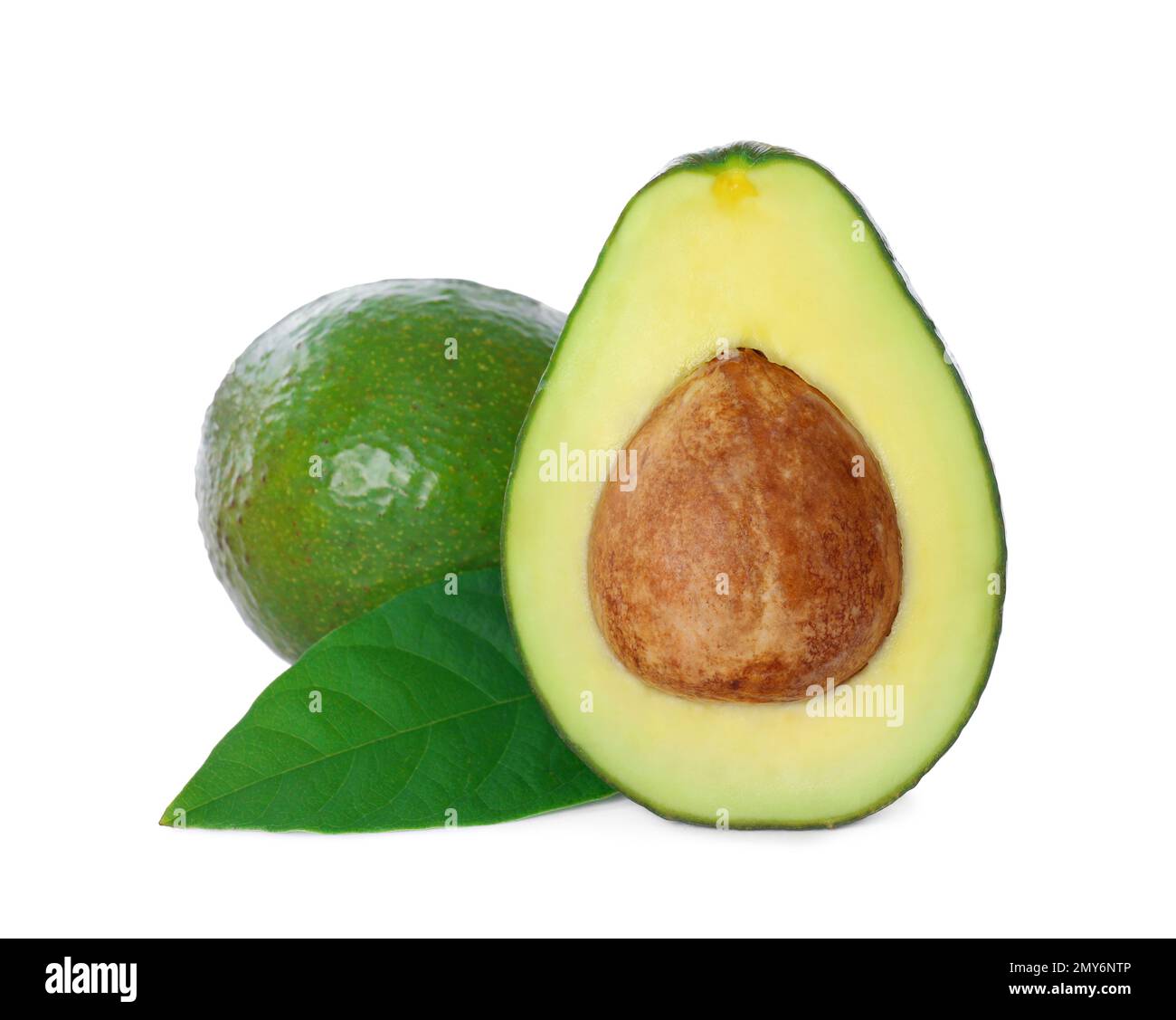 Whole and cut avocados isolated on white Stock Photo - Alamy