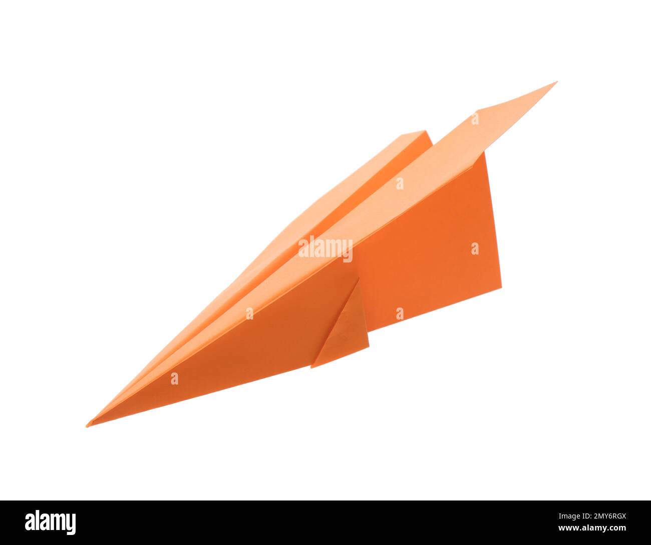 Handmade orange paper plane isolated on white Stock Photo - Alamy