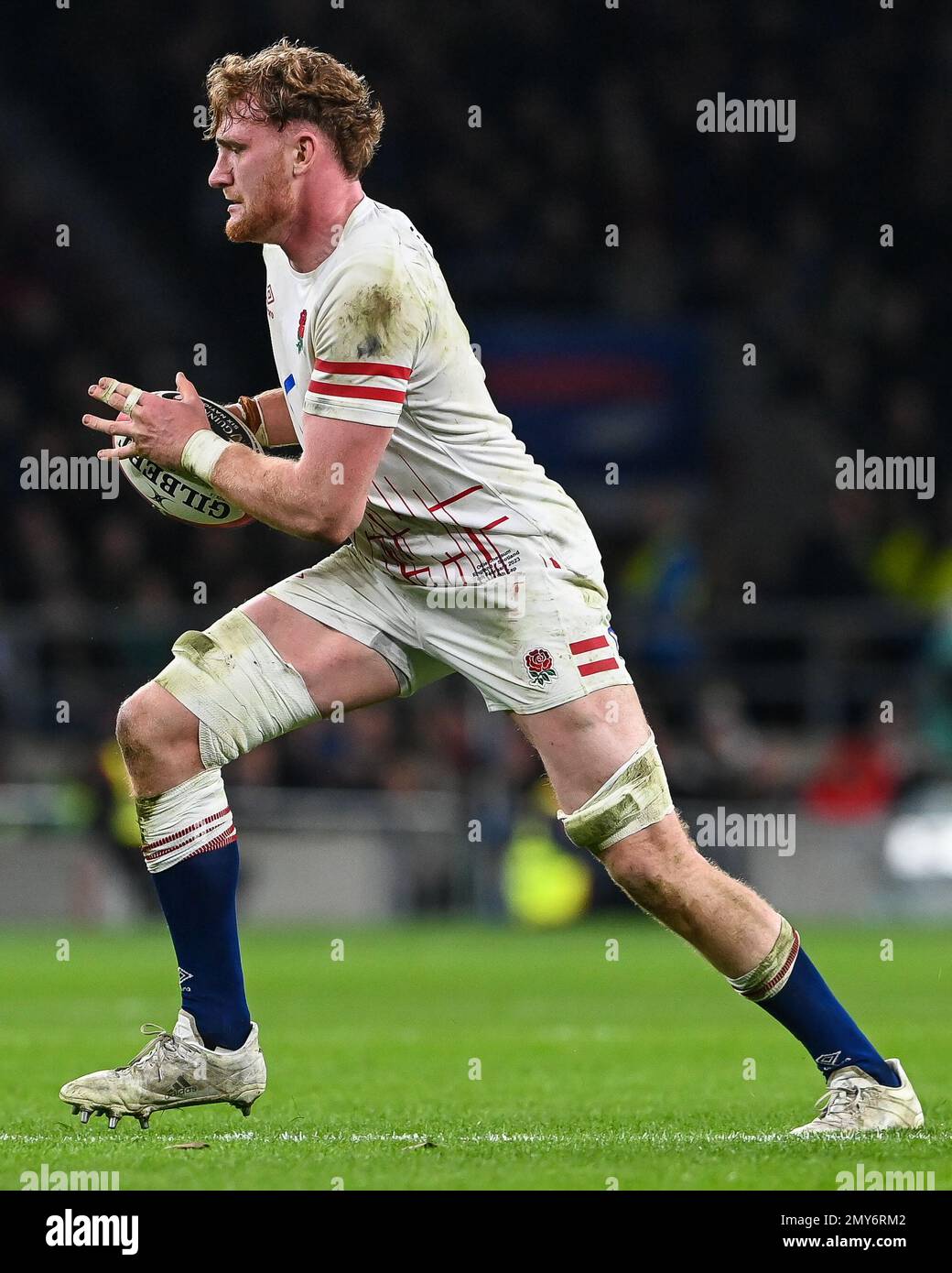 Ollie Chessum of England in action during the 2023 Guinness 6 Nations ...