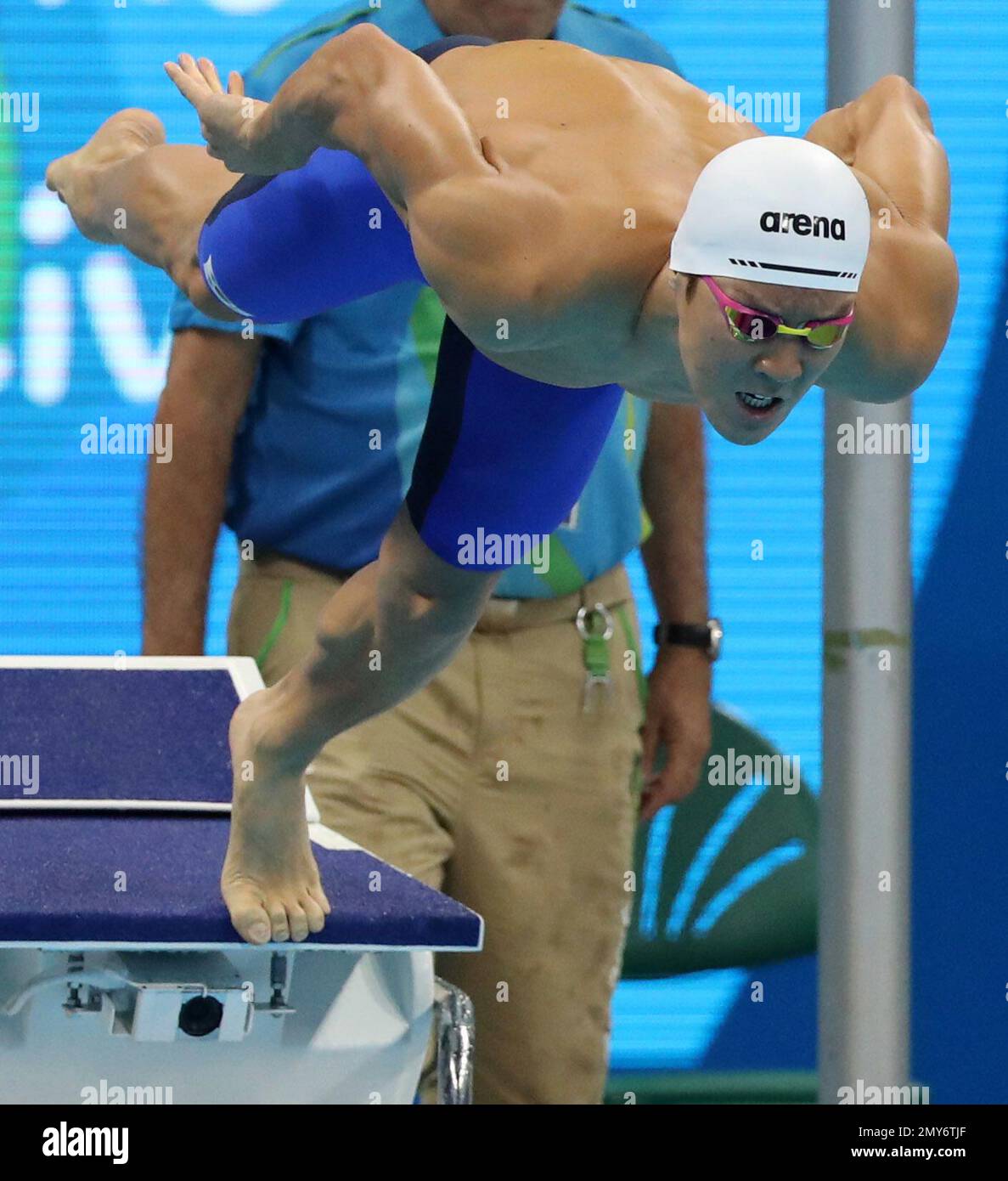 South Korea's Park Tae-hwan competes in a heat of the men's 100-meter ...