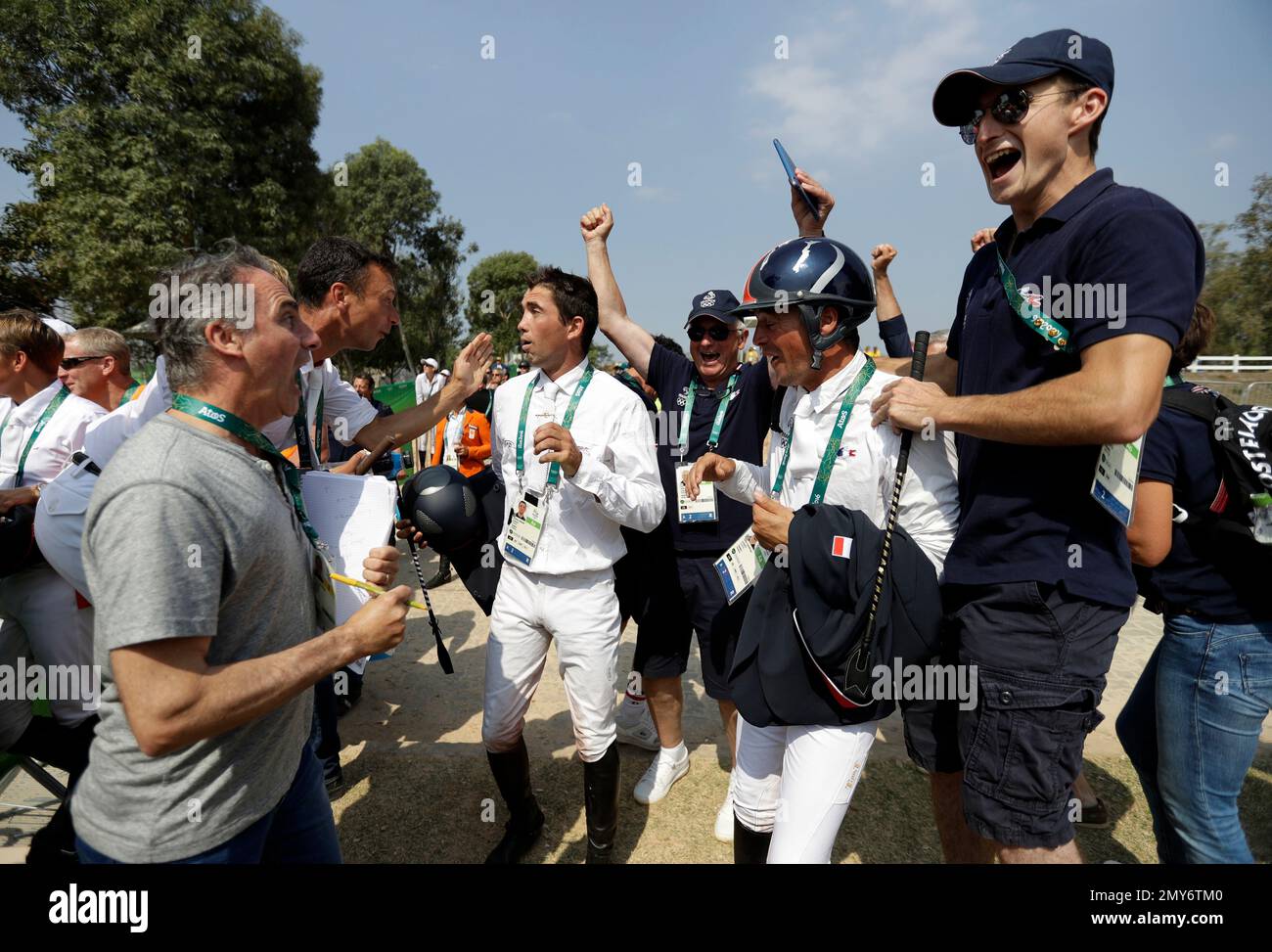 Members of the French equestrian jumping team, including Thibaut ...