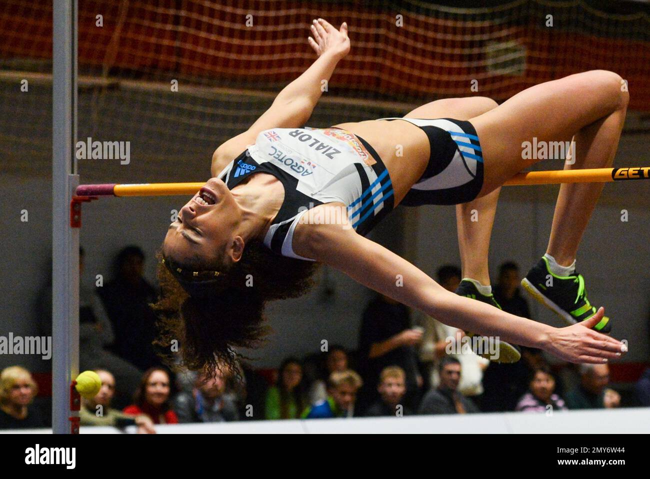 Laura Zialor of Great Britain competes in women's high jump race during ...