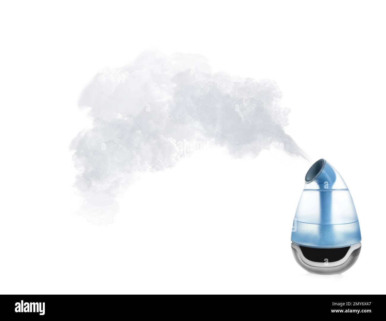 New modern air humidifier with steam isolated on white Stock Photo - Alamy