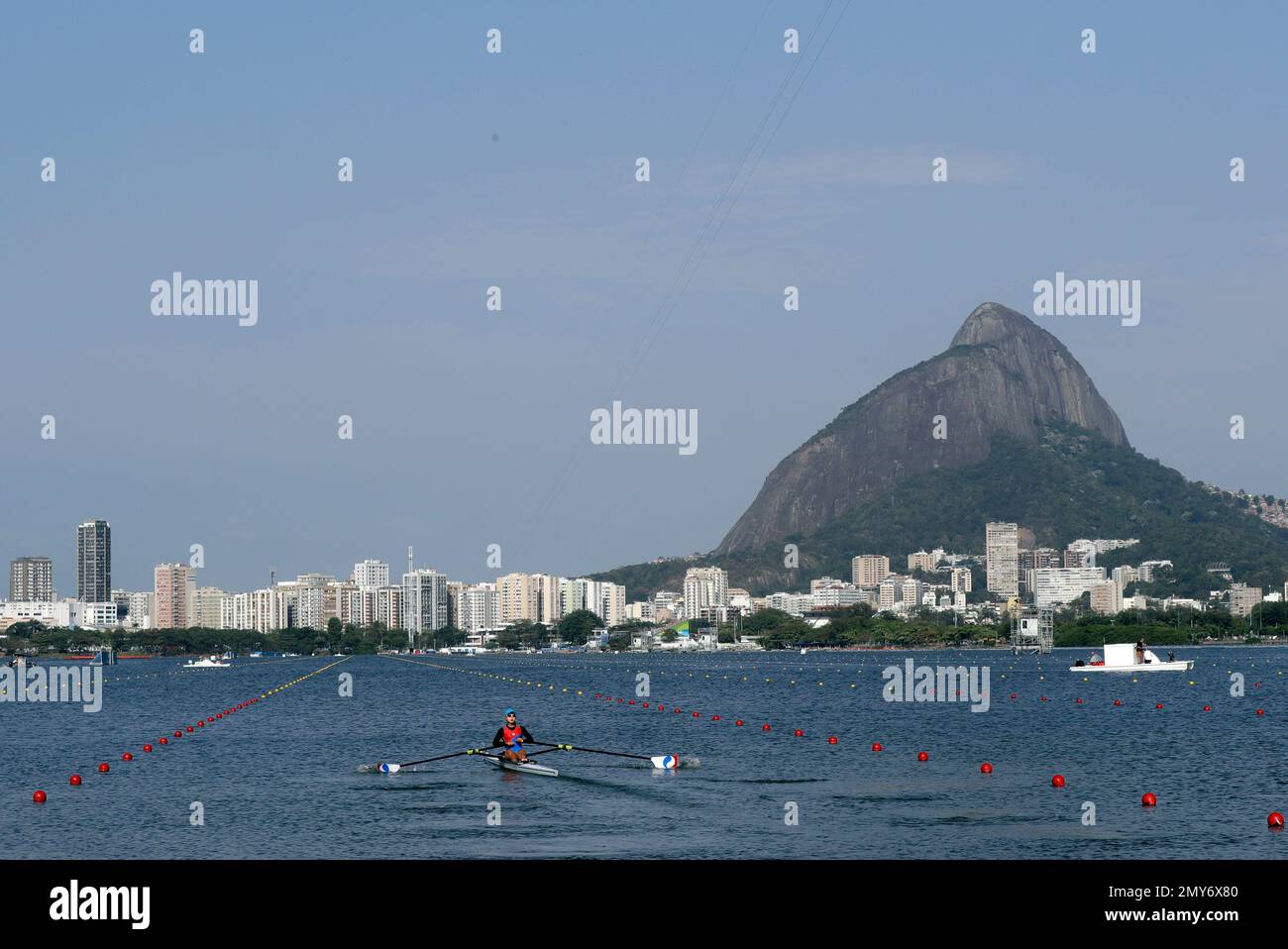 Ye-ji Kim, of South Korea, competes in the women's rowing single sculls ...