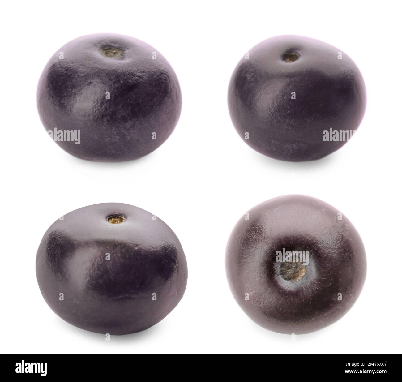 Set of fresh acai berries isolated on white Stock Photo - Alamy