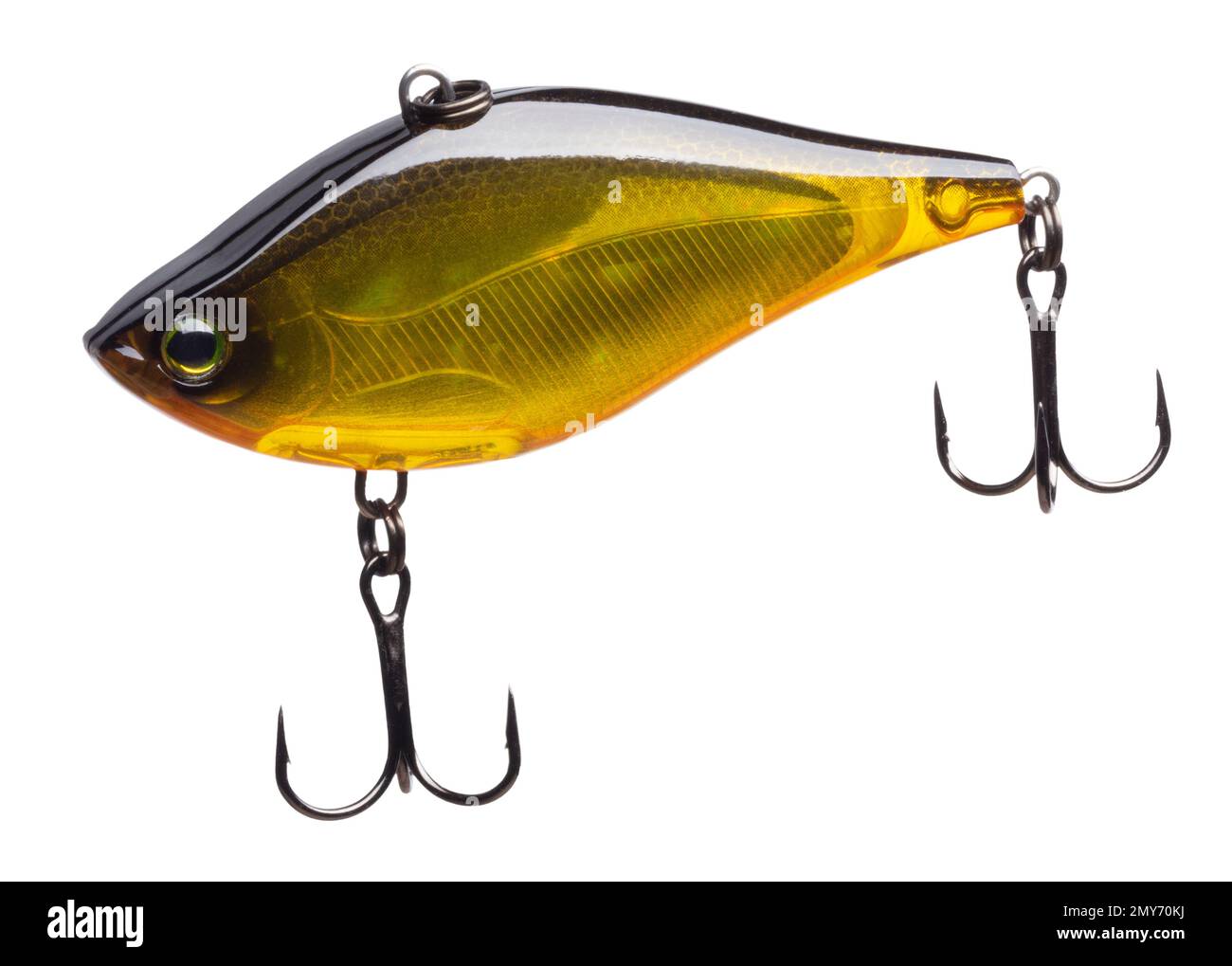 Large yellow and orange fishing lure that is isolated Stock Photo - Alamy