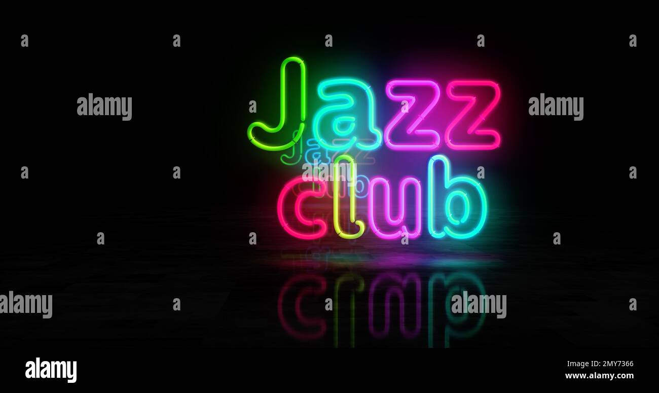 Jazz Club neon symbol. Nightlife music nightclub and bar light color ...