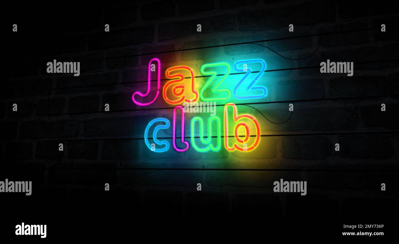 Jazz Club neon symbol. Nightlife music nightclub and bar light color ...