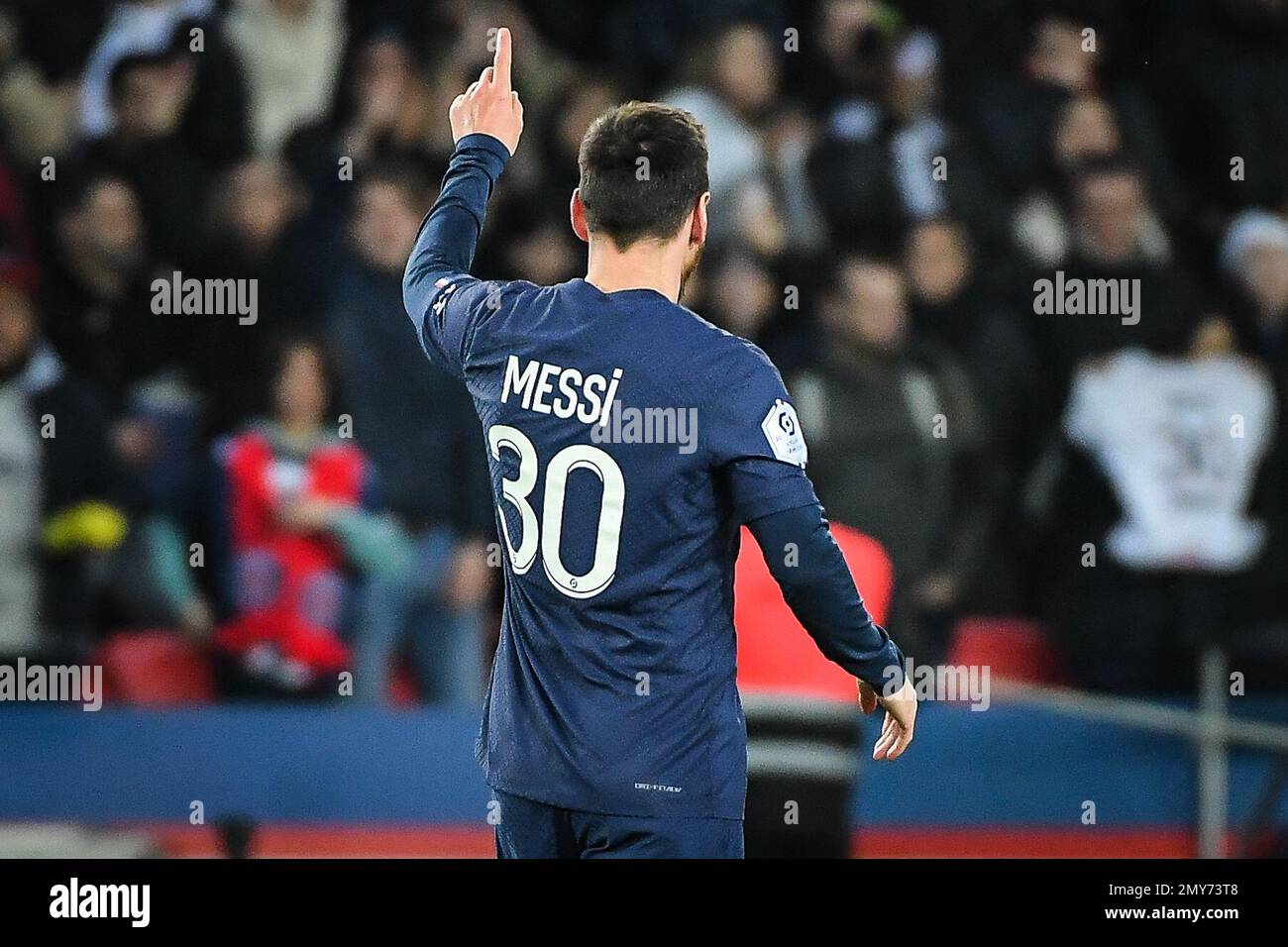 Lionel (Leo) MESSI of PSG celebrates his goal during the French ...