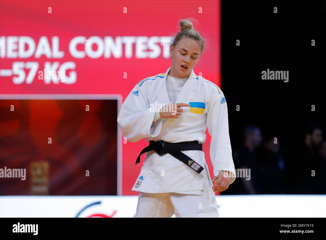 Daria Bilodid (UKR) in Women 57kg category won the Bronze medal against Telma Monteiro (POR ...