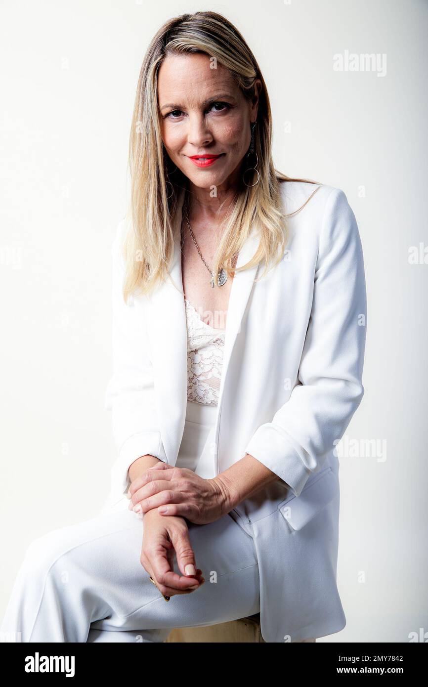 Maria Bello, a cast member in the Amazon series "Goliath," poses for a ...