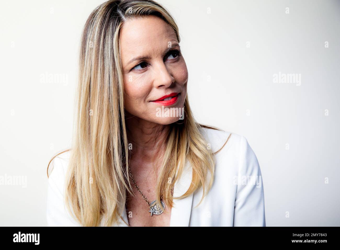 Maria Bello, a cast member in the Amazon series "Goliath," poses for a ...