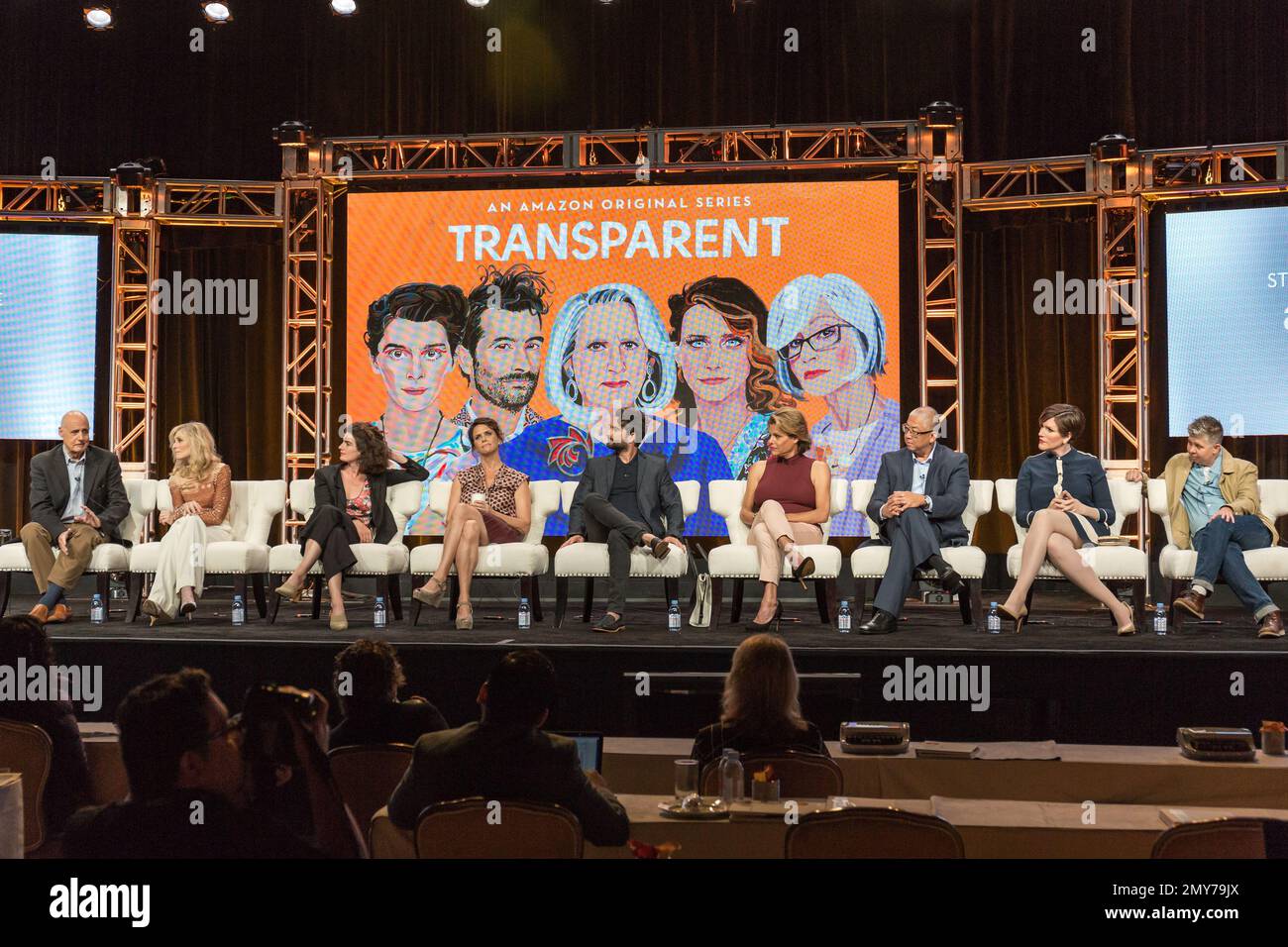 Jeffrey Tambor, from left, Judith Light, Gaby Hoffmann, Amy Landecker, Jay Duplass, Alexandra ...