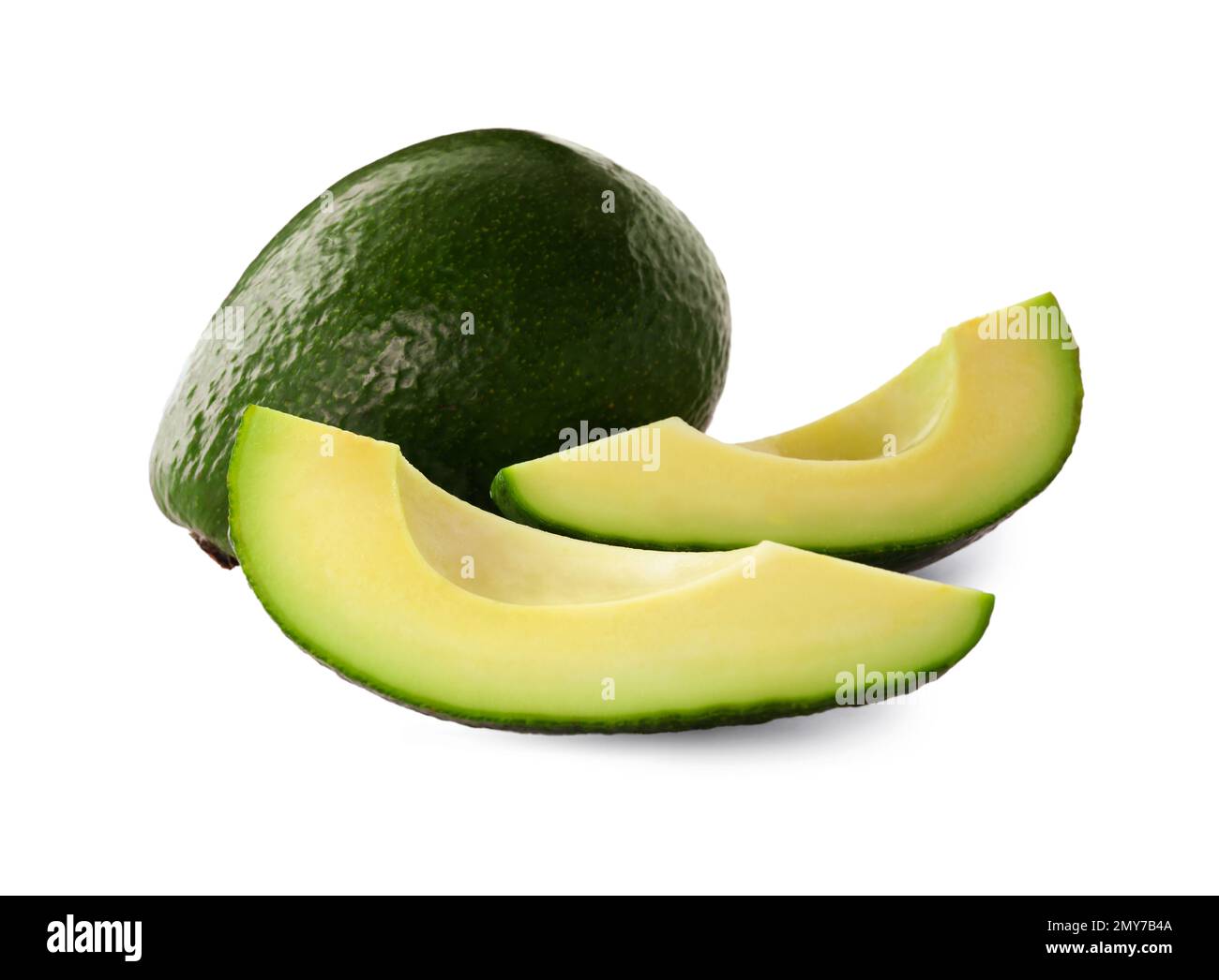 Whole and cut avocados isolated on white Stock Photo - Alamy