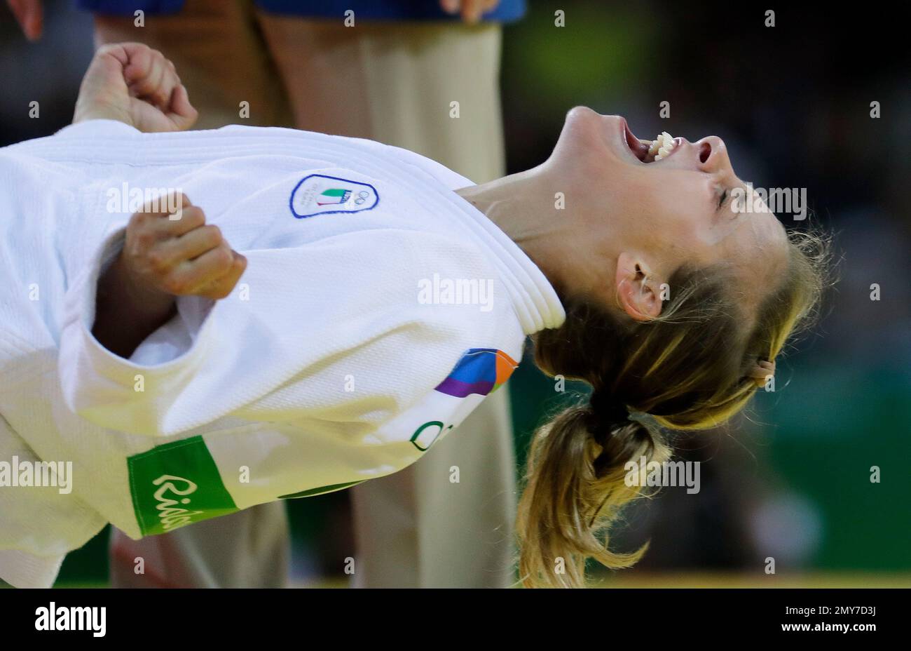 Italy's Odette Giuffrida celebrates after winning her match against ...