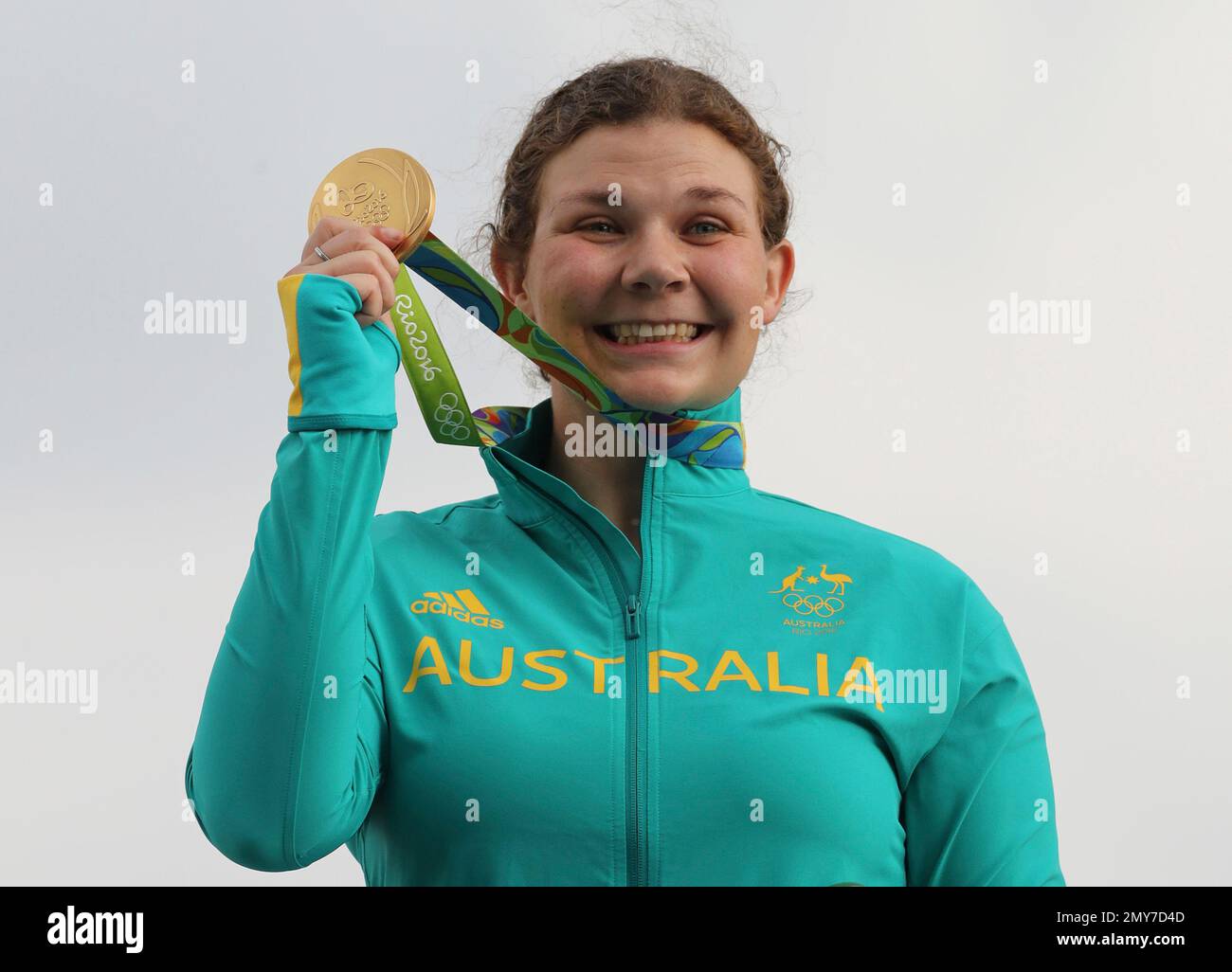 Australia's gold medal winner Catherine Skinner celebrates during the ...