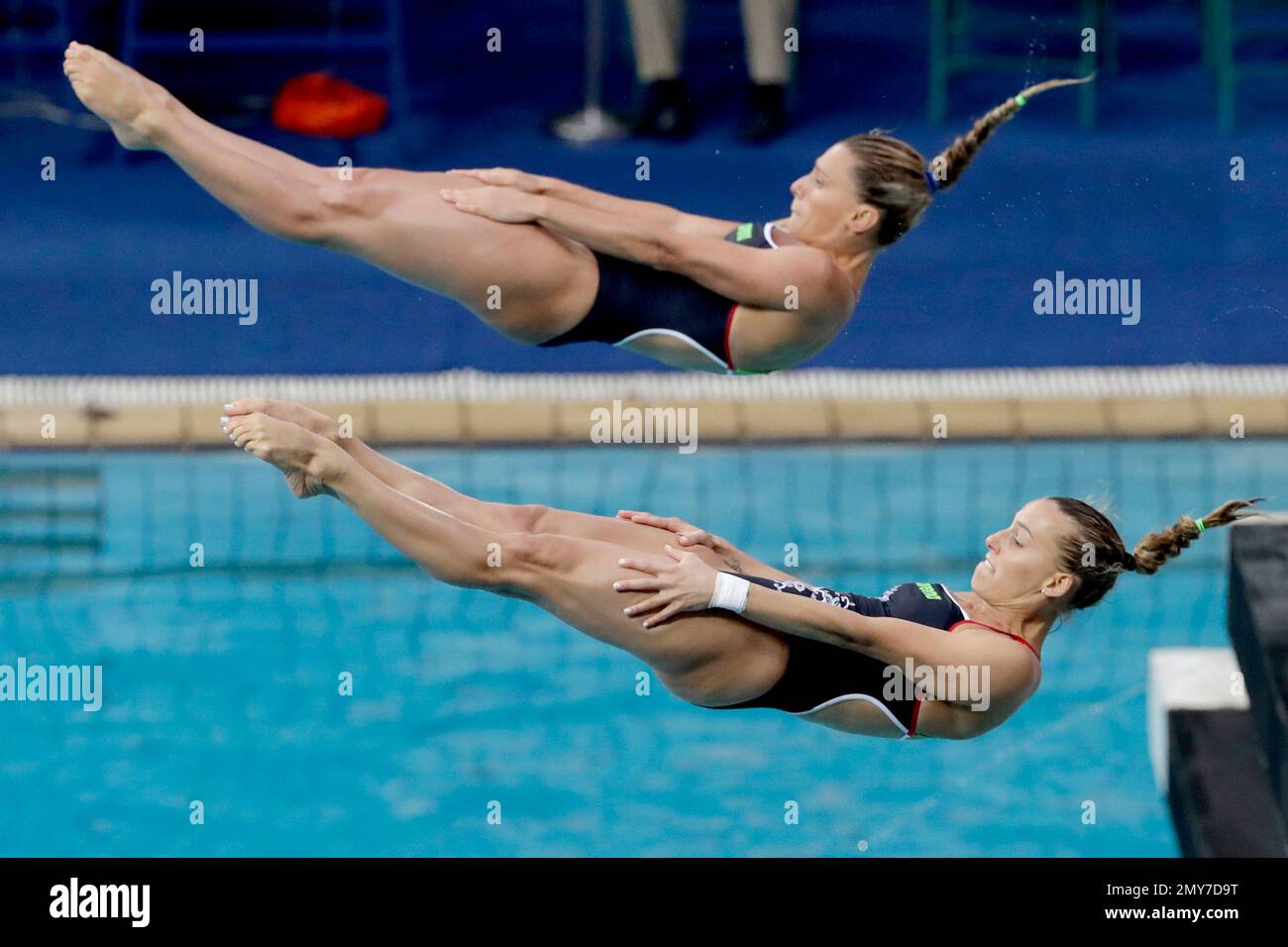 Italy's Tania Cagnotto, right, and Francesca Dallape compete during the ...