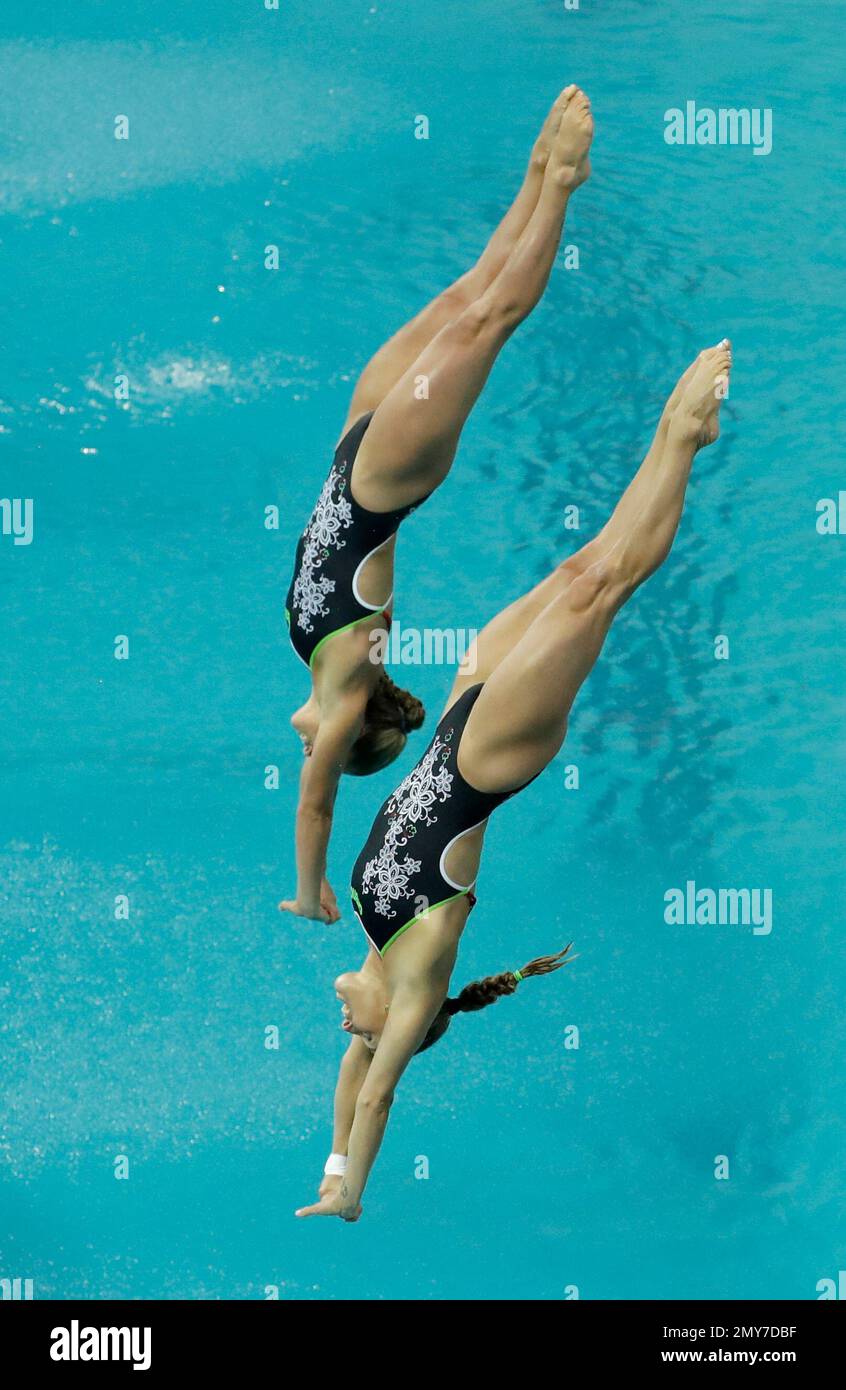 Italy's Tania Cagnotto, right, and Francesca Dallape compete during the ...