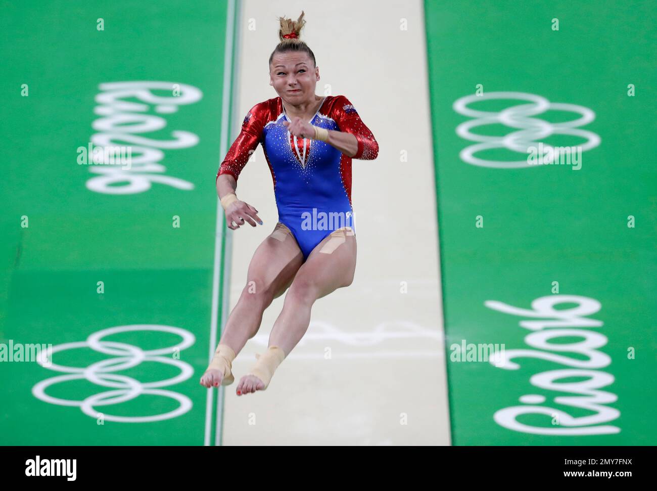 Russia's Maria Paseka performs on the vault during the artistic ...