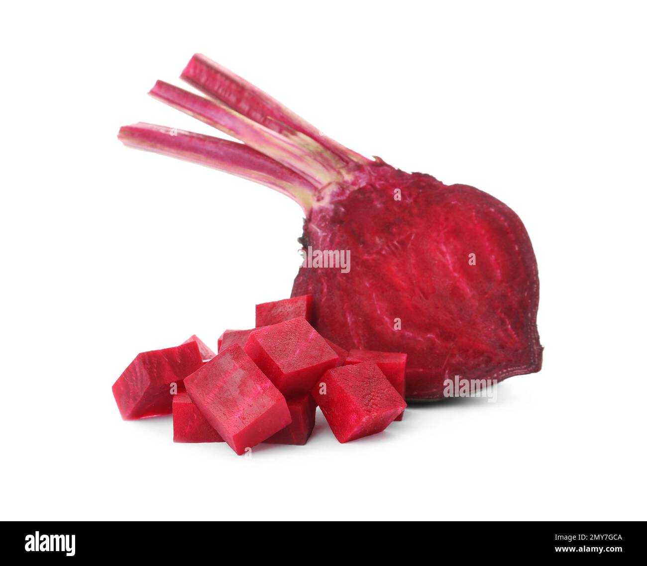 Cut fresh red beet on white background Stock Photo - Alamy