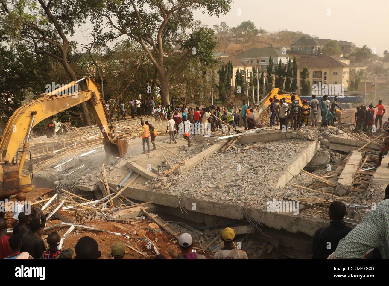 Rescue teams, 2-story building, building construction, building ...