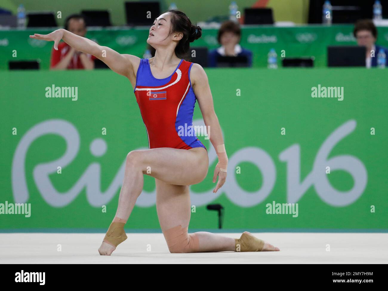 North Korea's Hong Un Jong performs on the balance beam during the ...