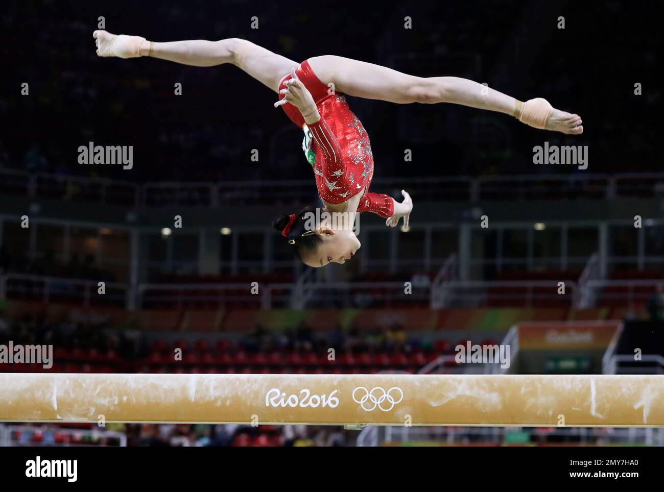 China's Fan Yilin performs on the balance beam during the artistic ...
