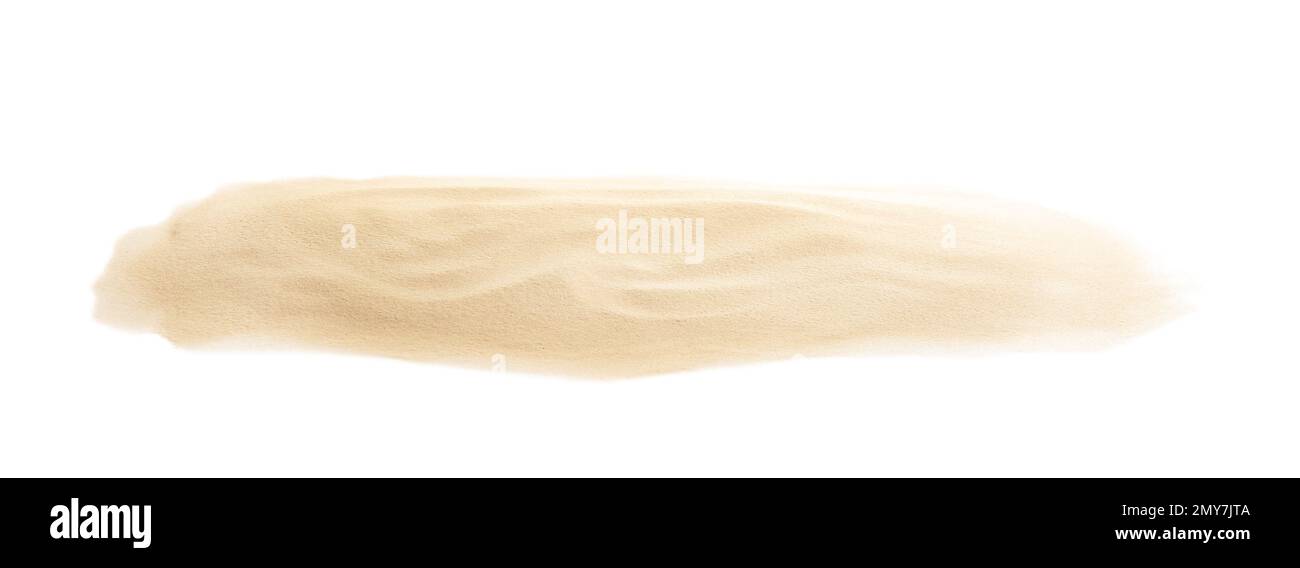 Pile of dry beach sand on white background Stock Photo - Alamy